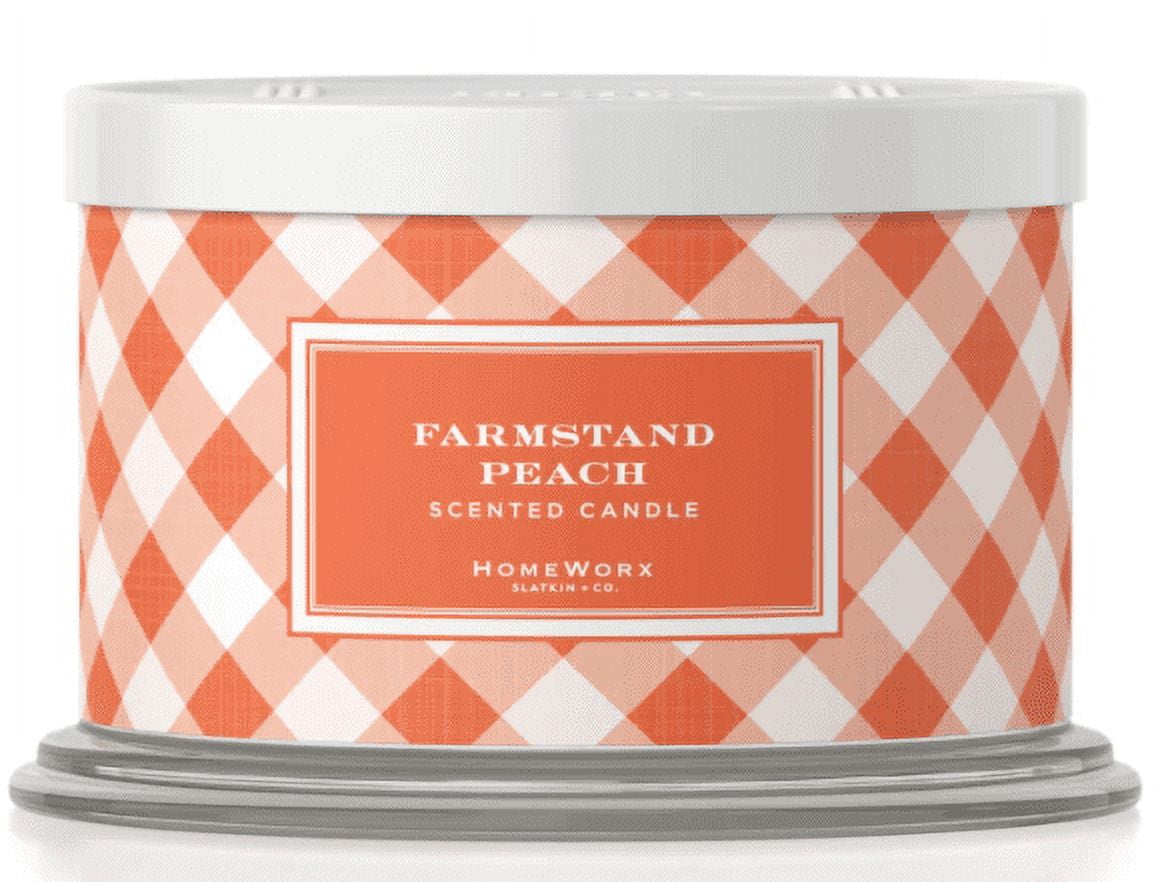 HomeWorx by Slatkin & Co Farmstand Peach 4 Wick 18 oz Candle - Walmart.com