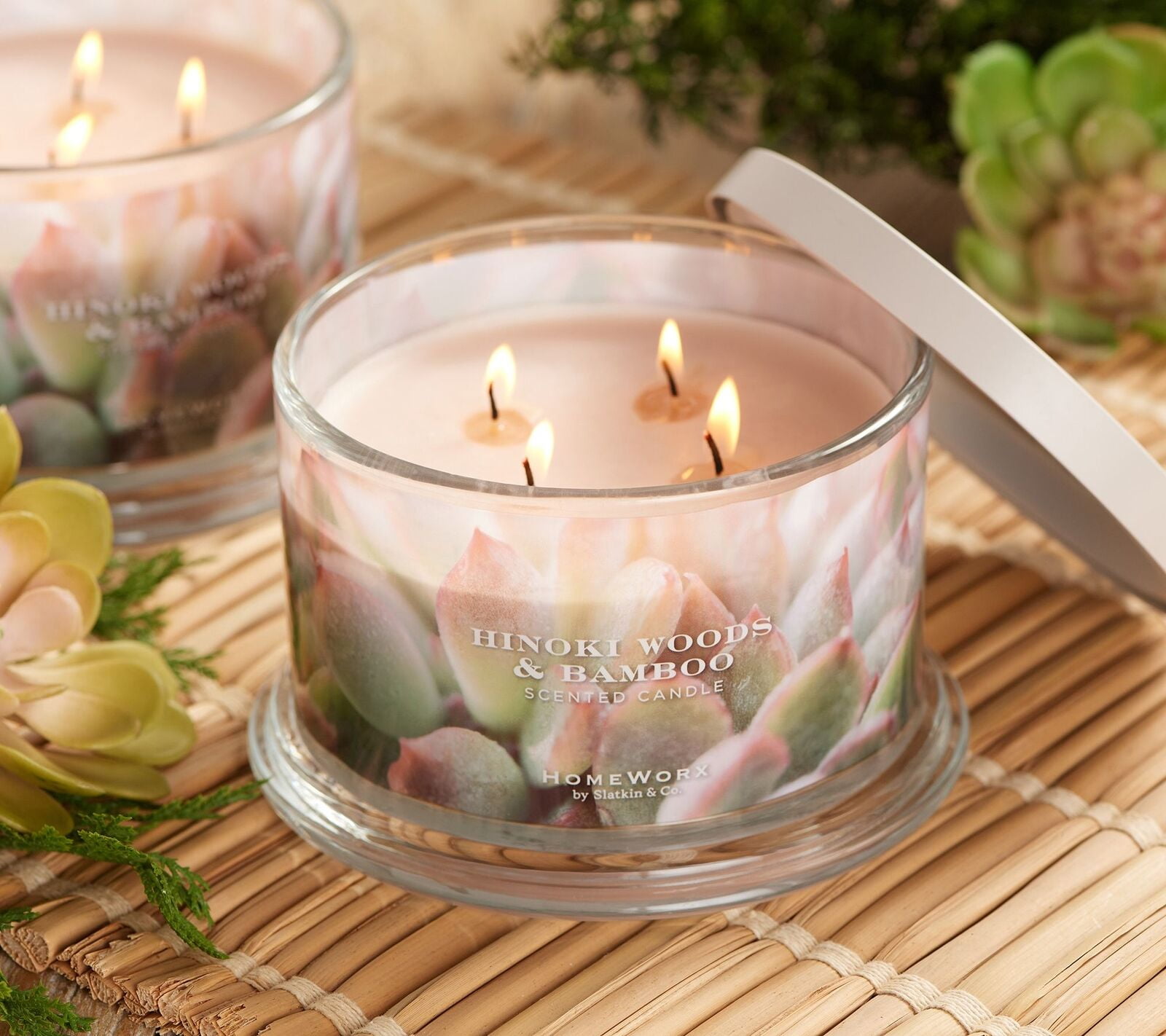HomeWorx by Slatkin & Co. Hinoki Woods & Bamboo 18-oz Candle - Walmart.com