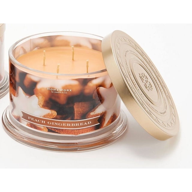 HomeWorx by Slatkin & Co. Peach Gingerbread 18-oz Candle - Walmart.com