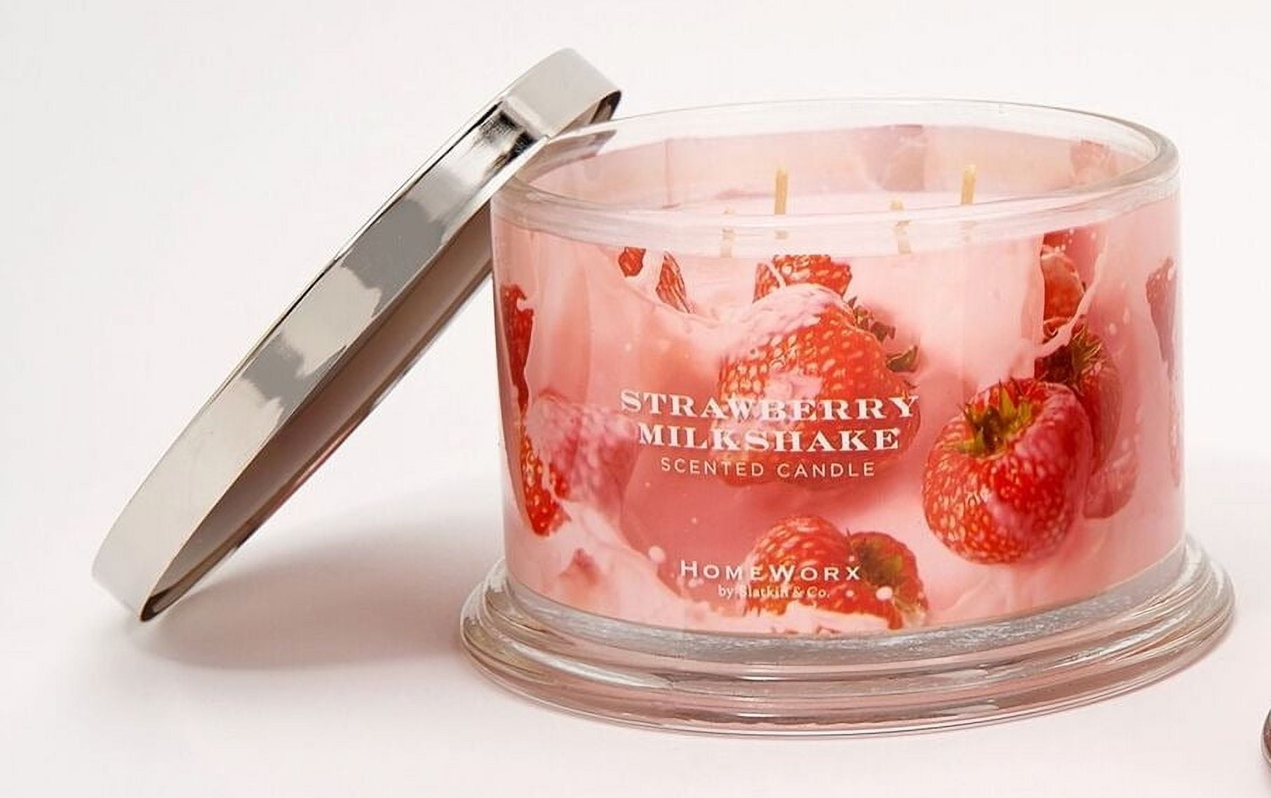 HomeWorx by Slatkin & Co. Strawberry Milkshake 18oz Candle - Walmart.com