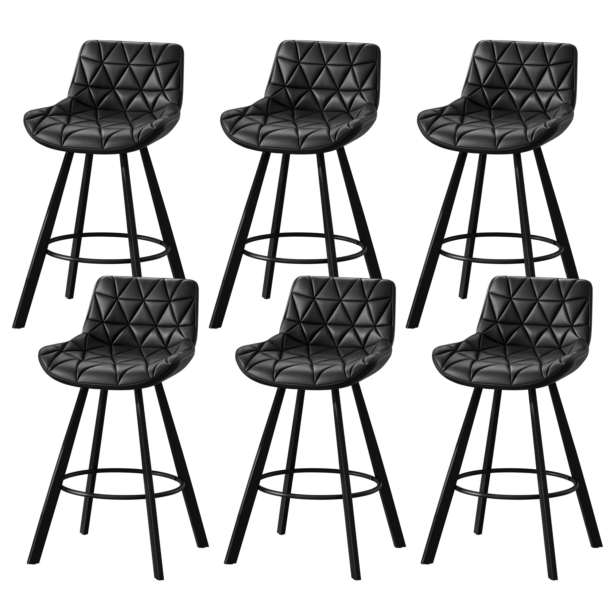 HomeZeer Bar Stools Set of 6, 26" Counter Height Bar Stools with Low ...