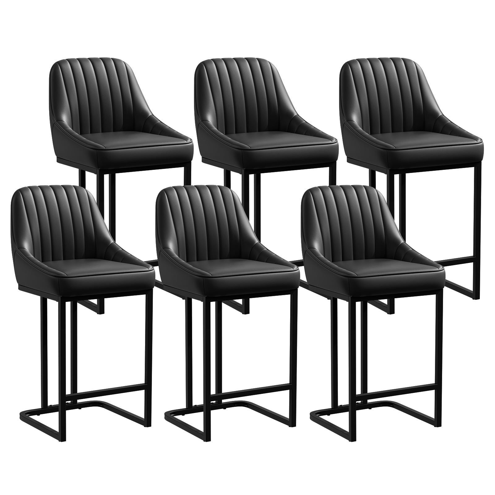 HomeZeer Bar Stools Set of 6, 300LB Capacity Farmhouse 24" Counter ...