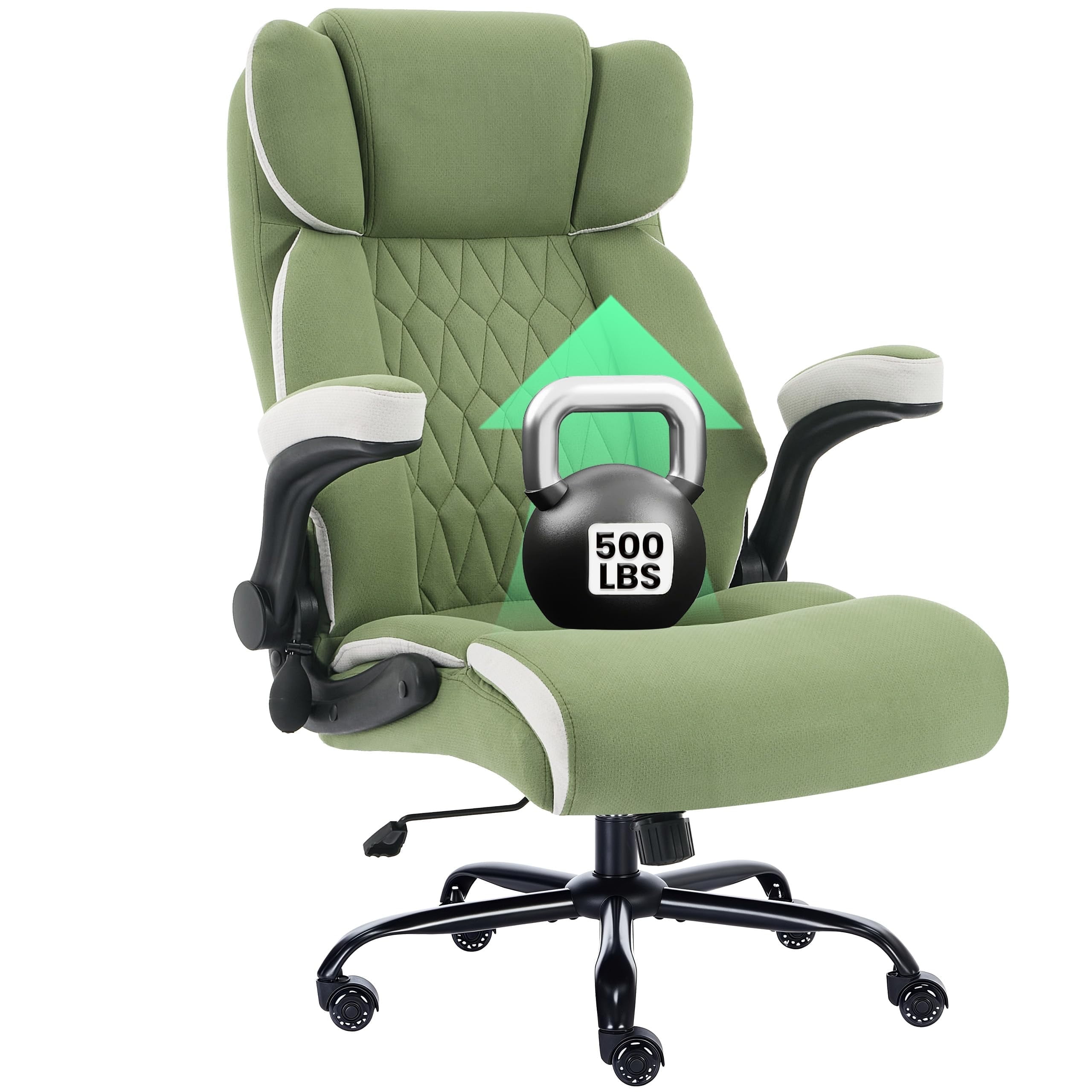 HomeZeer Big and Tall Office Chair 500LBS, High Back Executive Fabric ...