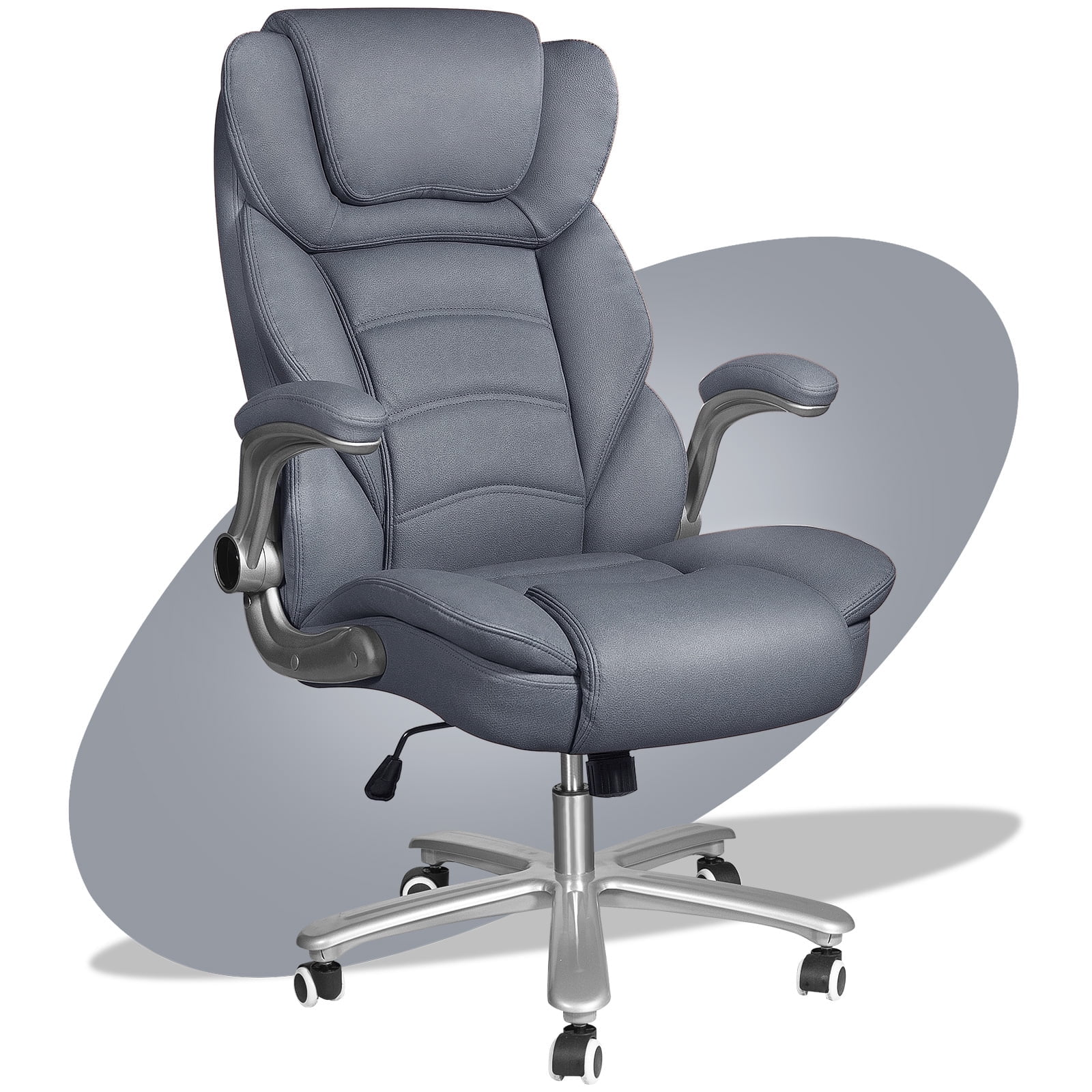 HomeZeer Big and Tall Office Chair 400lbs, High Back Leather Rocking ...