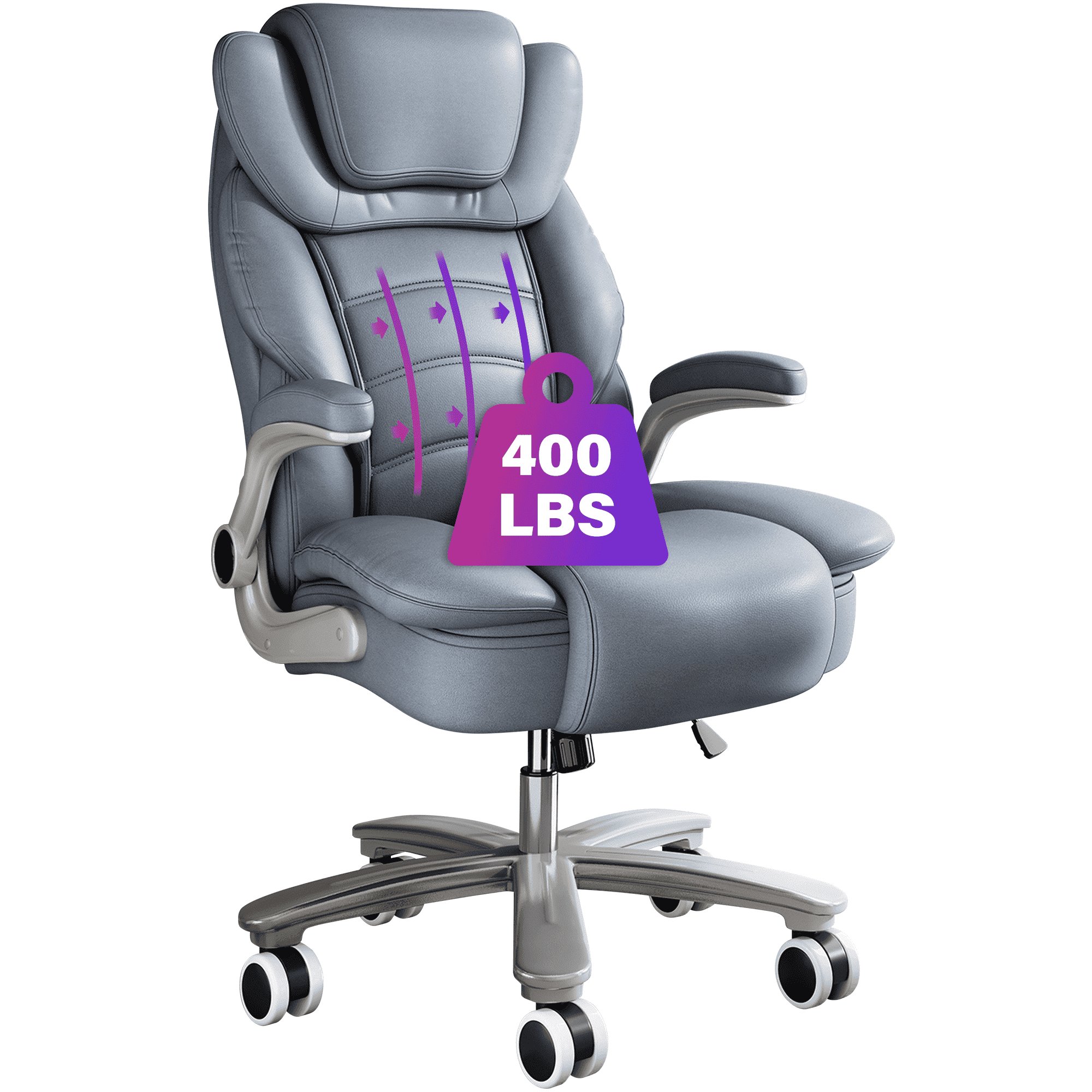 HomeZeer High Back Executive Office Chair, 400lbs Capacity, Leather ...