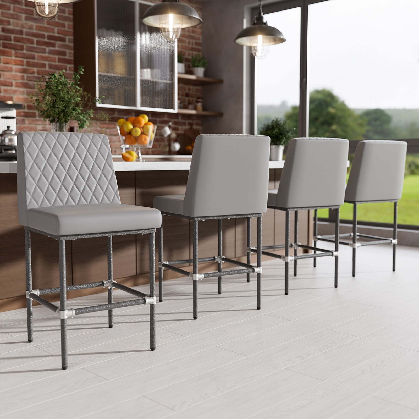 HomeZeer Counter Height Bar Stools Set of 4, 26