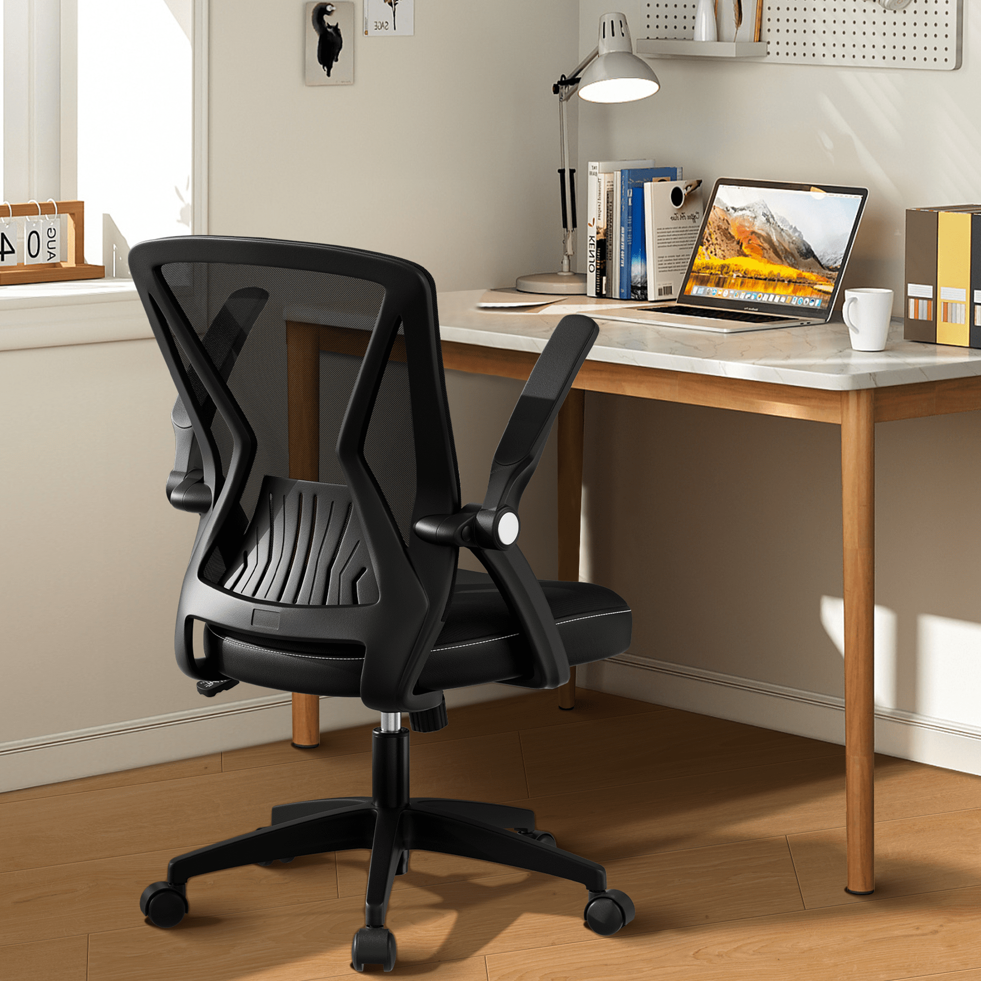 HomeZeer Computer Desk Chairs with Wheels, Middle Back Mesh Office ...