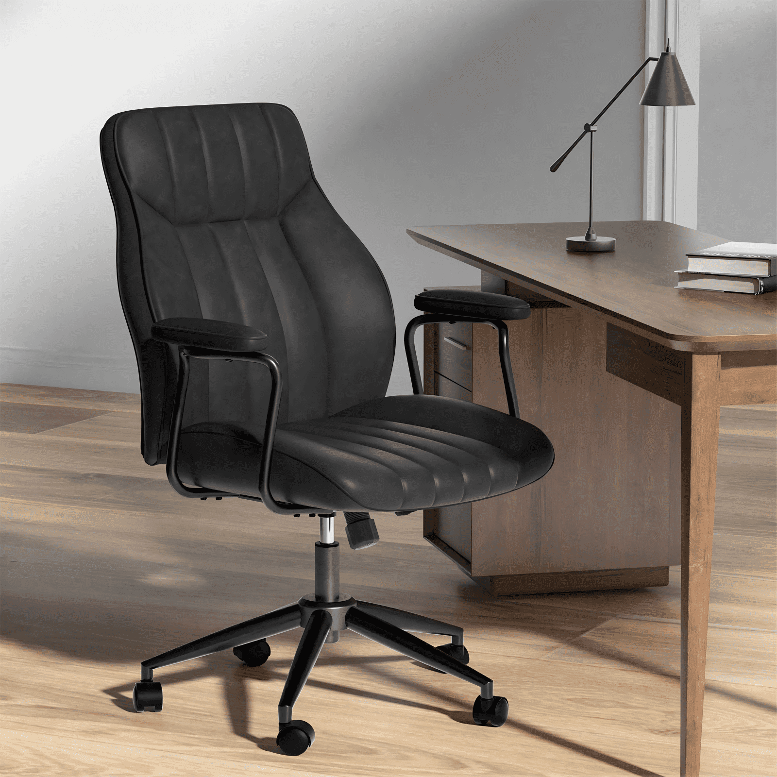 HomeZeer Executive Office Chair, Leather Desk Chairs with Wheels ...