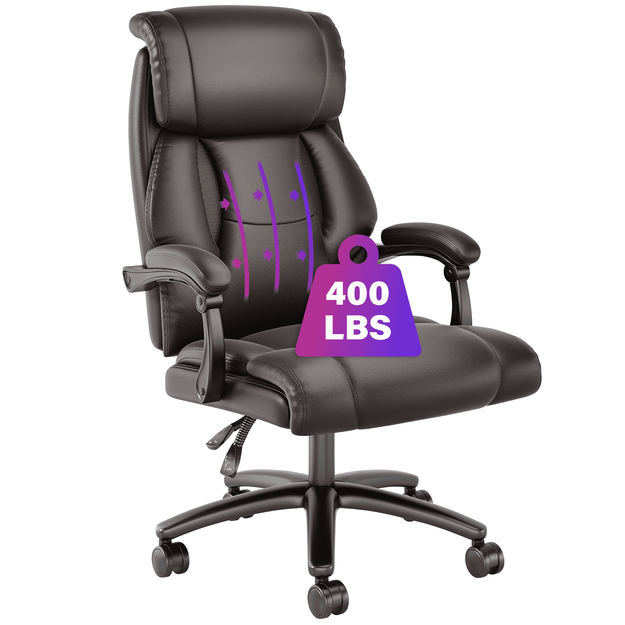 HomeZeer Executive Reclining Office Chair 400lbs Leather Home Office Desk Chairs for Adults Ergonomic High Back Computer Chair Swivel Big and Tall Office Chair with Wheels Brown Walmart Business Suppl...