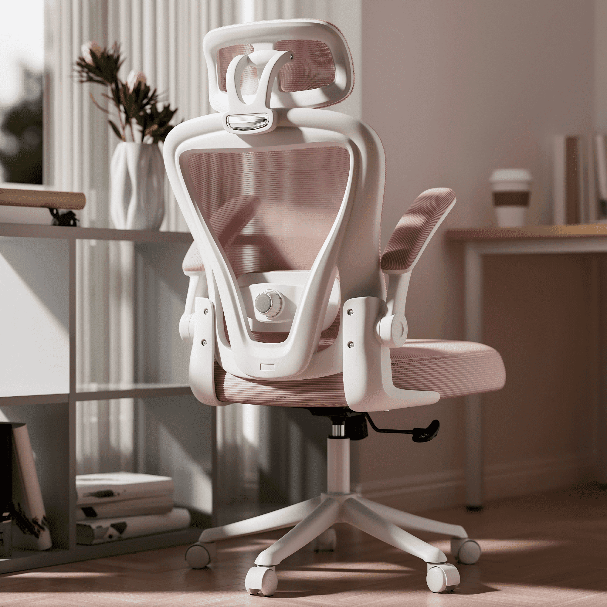 HomeZeer Mesh Office Desk Chair with Flip Arms, Swivel, Lumber Support ...