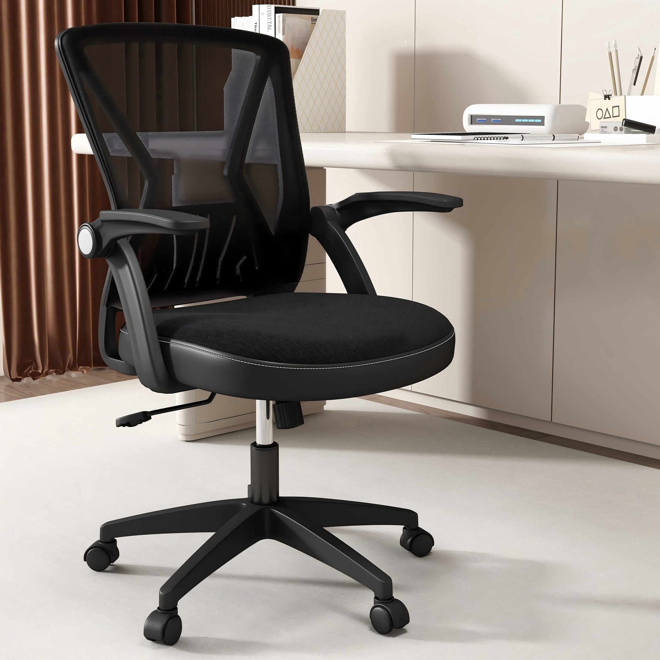 HomeZeer Mid Back Office Desk Chair, Swivel Computer Desk Chair with ...