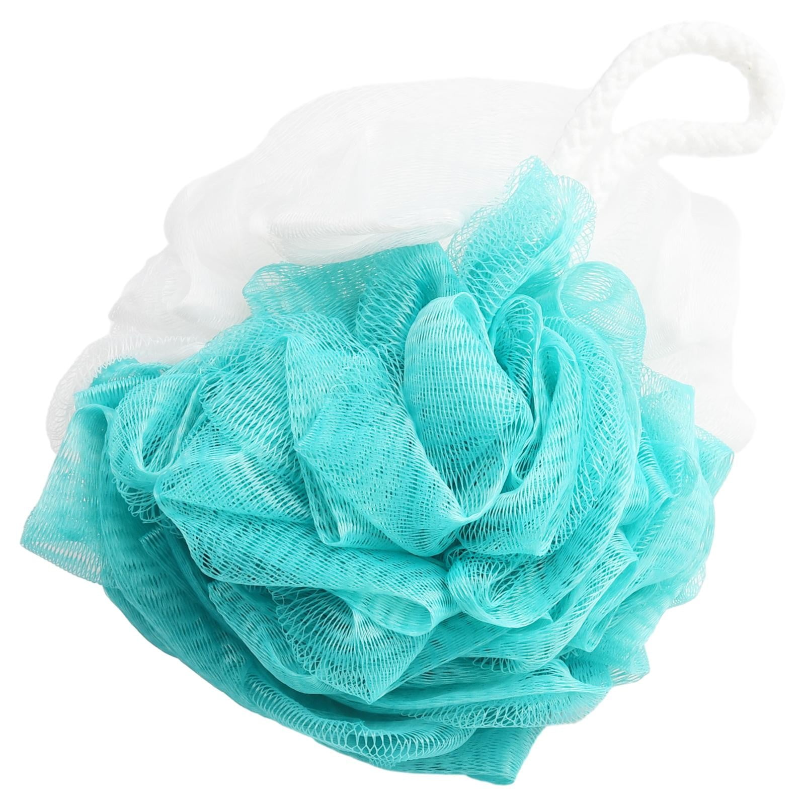 Homea Exfoliating Body Puff Shower Scrunchie Green + Beige Soft Mesh ...