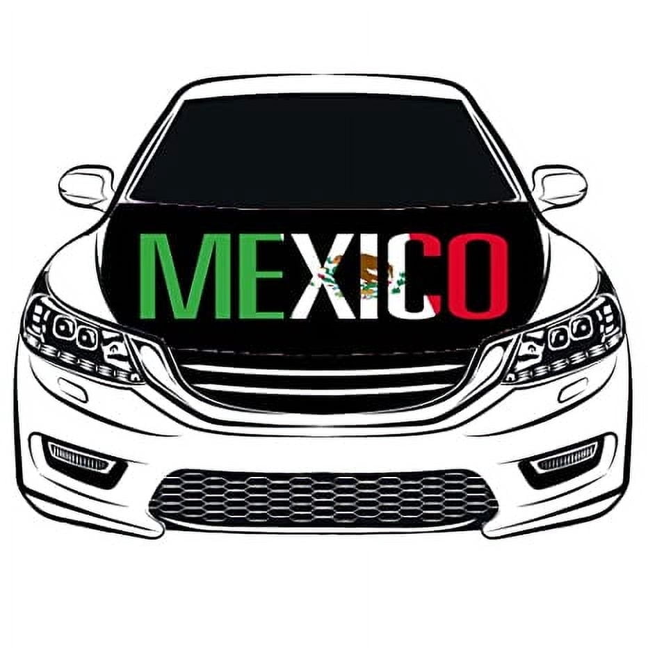 Homearda Mexico Car Hood Cover Flag ,México Engine Banner Flag,6X7ft ...