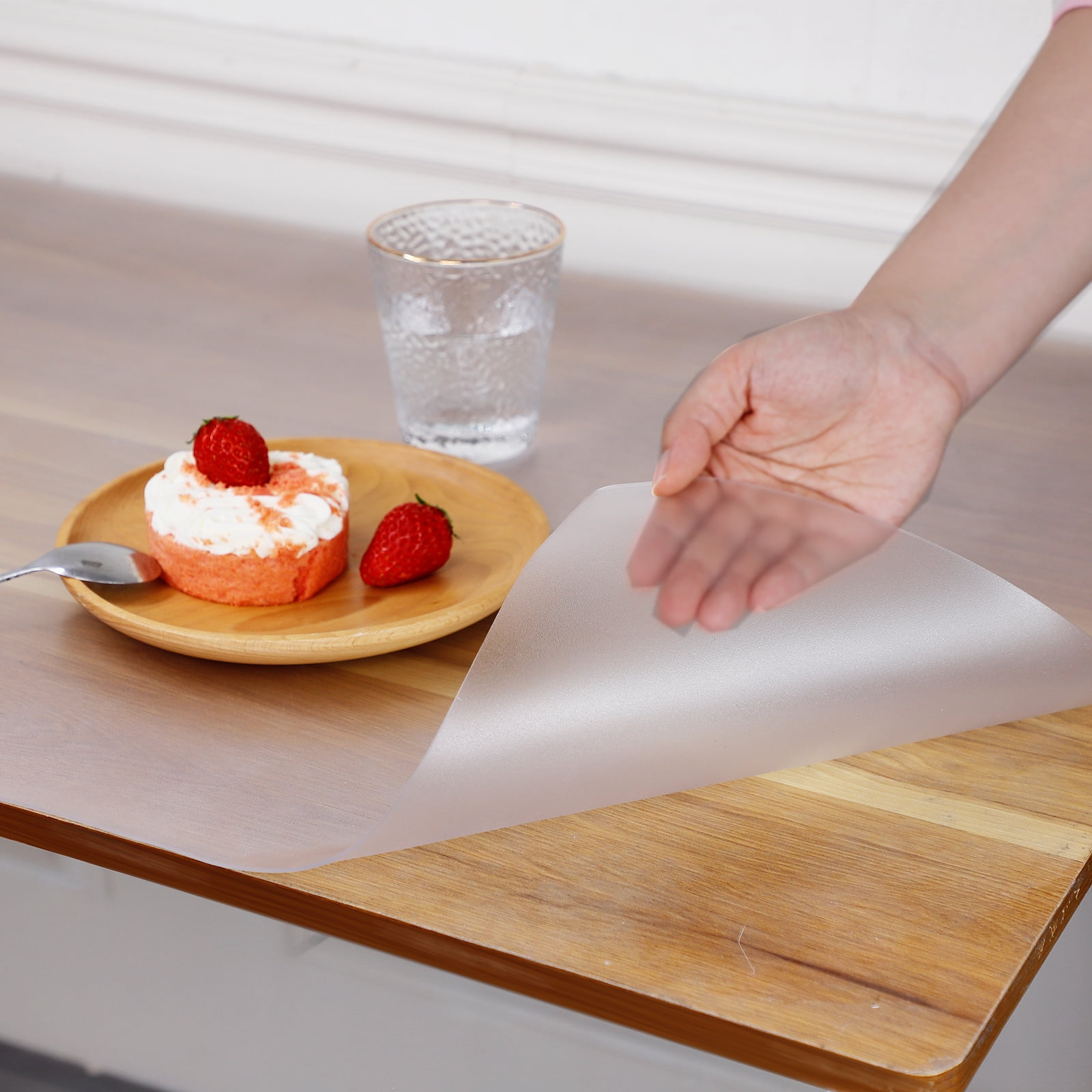 Homease Clear Table Cover Protector Frosted, 1.5mm Thick Desk Top Pad ...