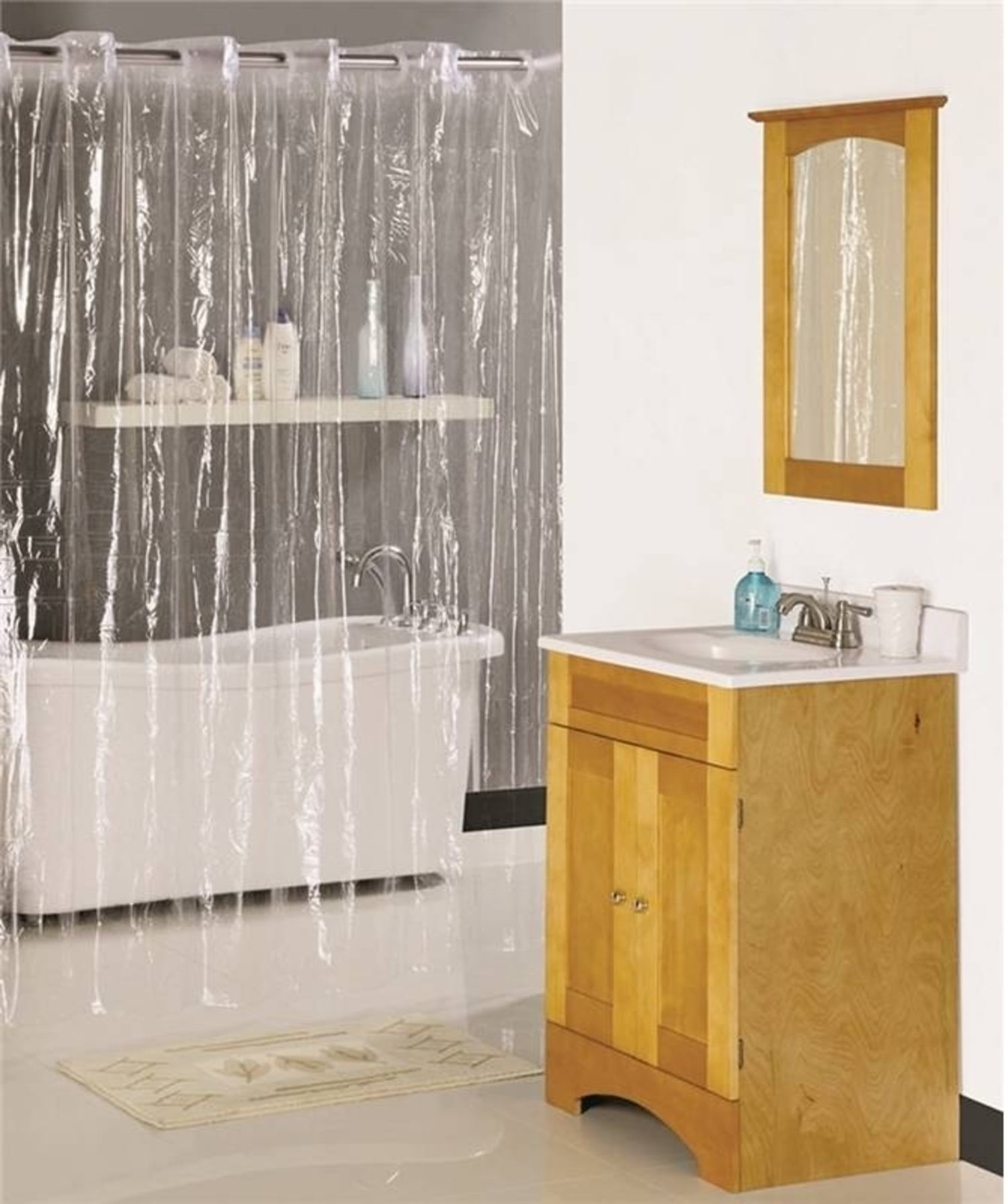 Homebasix XG-02-CL Hookless Waterproof Shower Curtain, 70 in W x 72 in ...