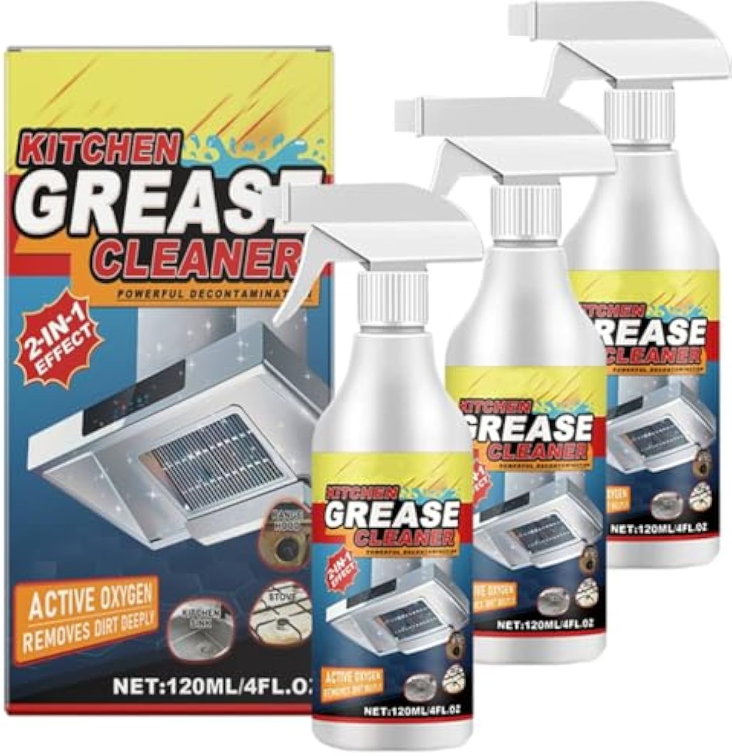 Homebbc Kitchen Cleaner, Powerful Kitchen Grease Cleaner, Kitchen Heavy Oil Cleaner, 2 in 1 ...
