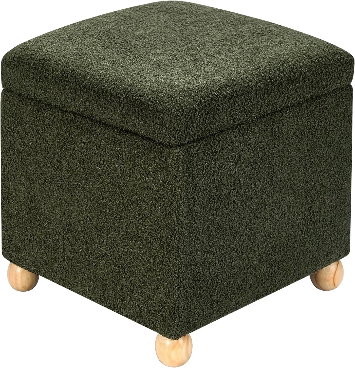 Homebeez 18” Cube Storage Ottoman,Teddy Velvet Square Foot Rest Stools ...
