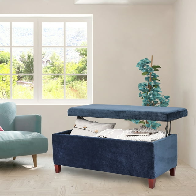 Homebeez 42 1 Rectangular Storage Ottoman Bench With Lift Tabletop