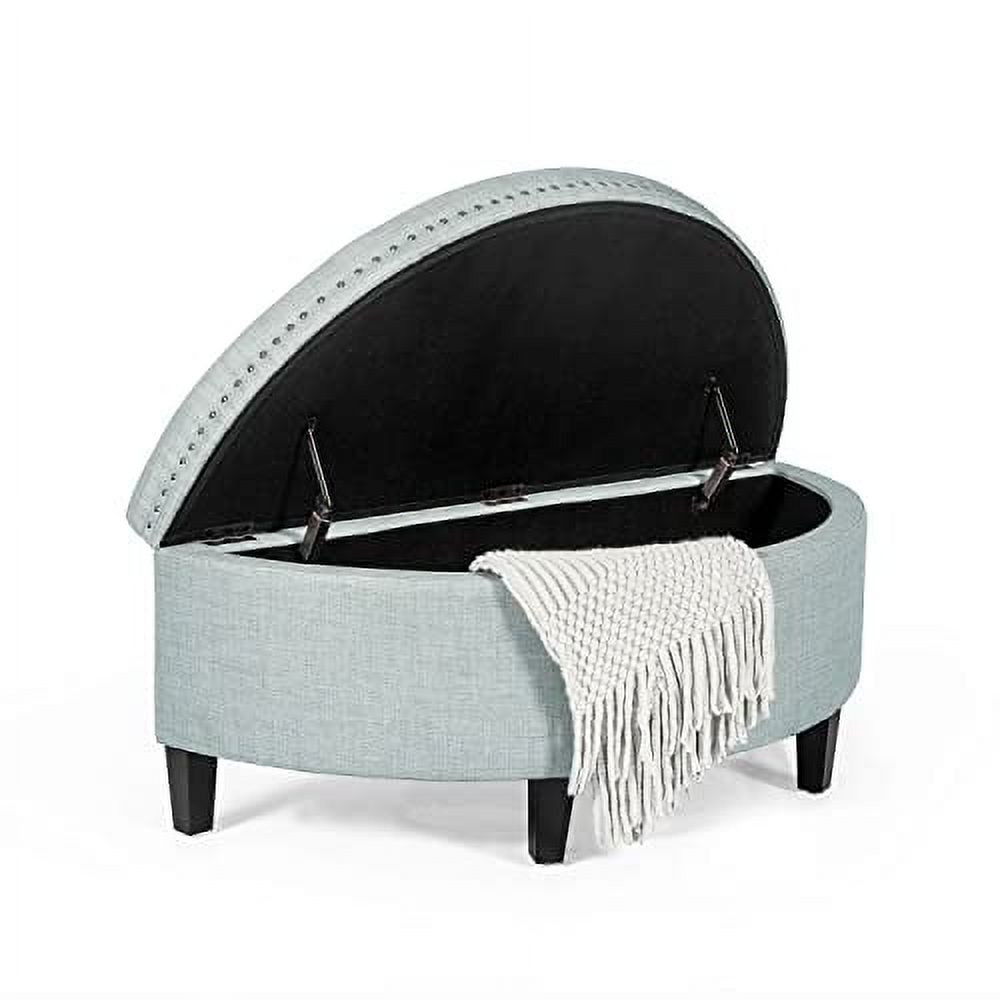 Homebeez 43" Half Moon Storage Ottoman, Button Tufted Bedroom Benches ...
