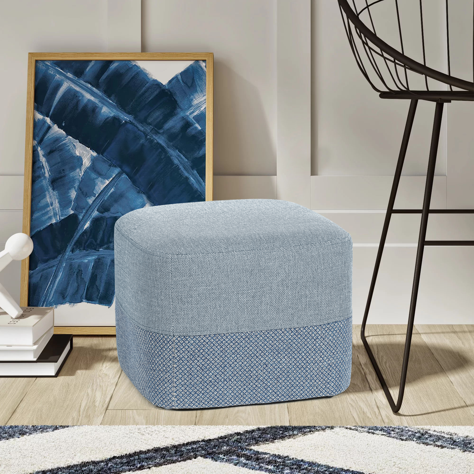 Homebeez Cube Pouf Foot Stool Ottoman,Accent Pouffe Footrest Chair Seat ...