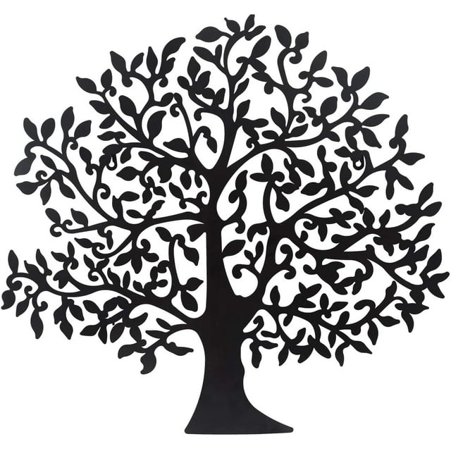 Homebeez Large Metal Family Tree of Life Rustic Decorative Wall Hanging ...