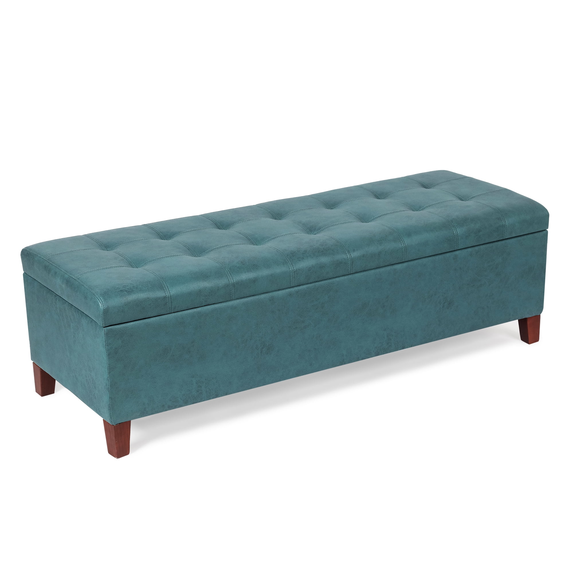 Homebeez Leather Folding Storage Ottoman Bench, Storage Chest, Foot ...