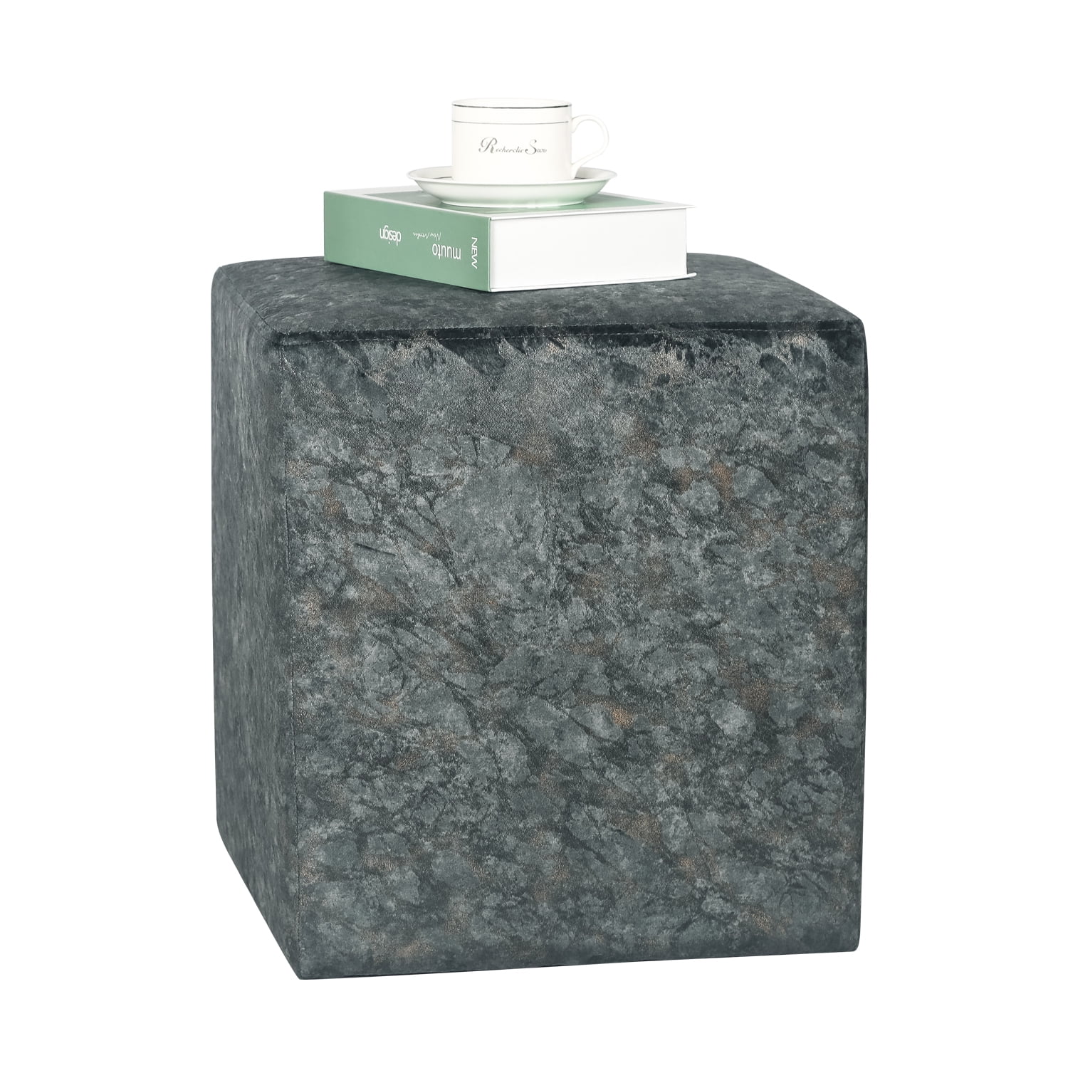 Homebeez Modern Square Fabric Ottoman Vanity Stool Footstool for Living ...