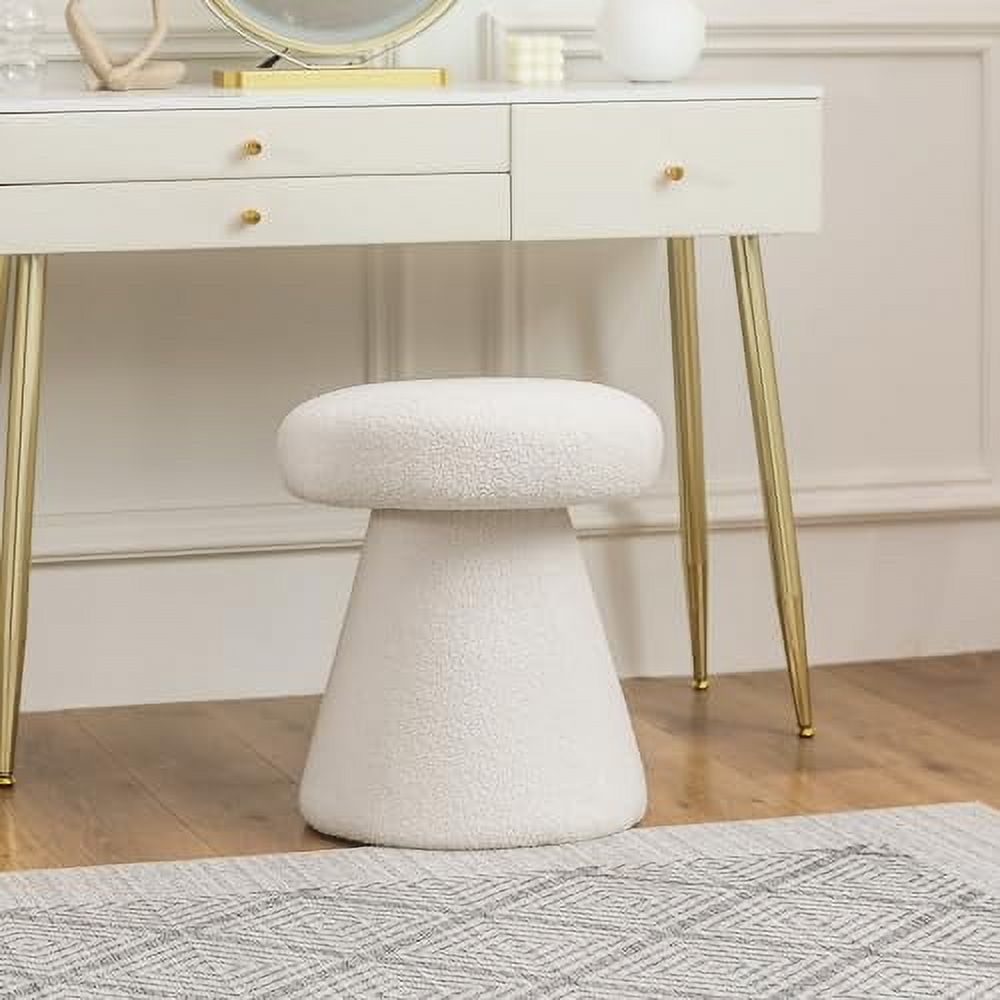 Homebeez Mushroom Foot Stool, Cute Modern White Mushroom Ottoman ...
