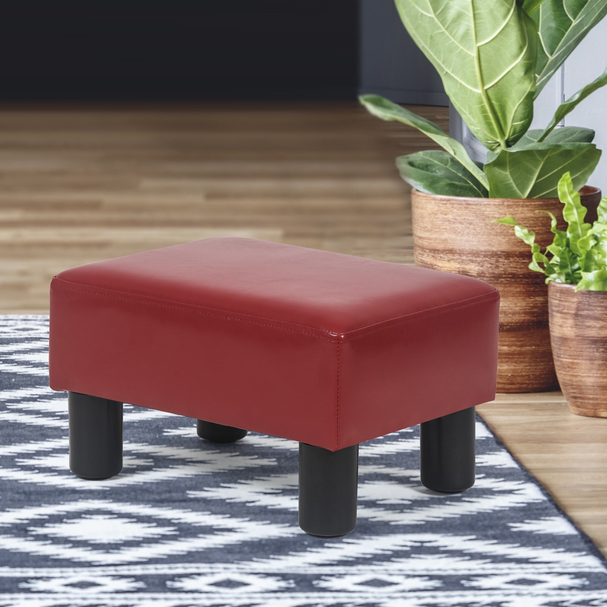 Homebeez Soft & Comfortable PU Ottoman, Decorative Cushion Footstool ...