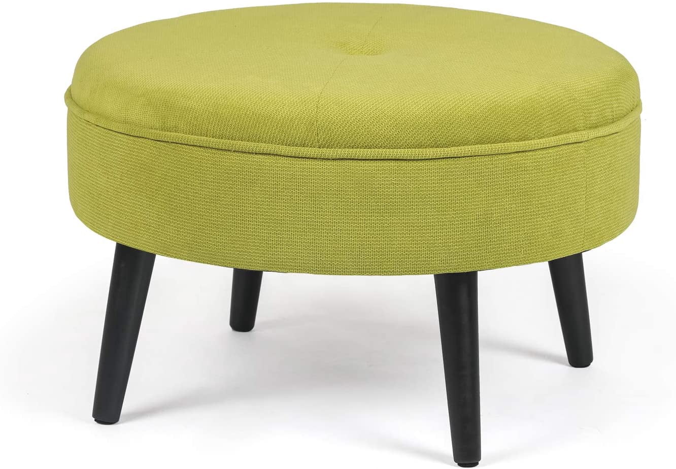 Homebeez Round Fabric Ottoman Footrest Stool,Step Stool,Sofa Footrest ...