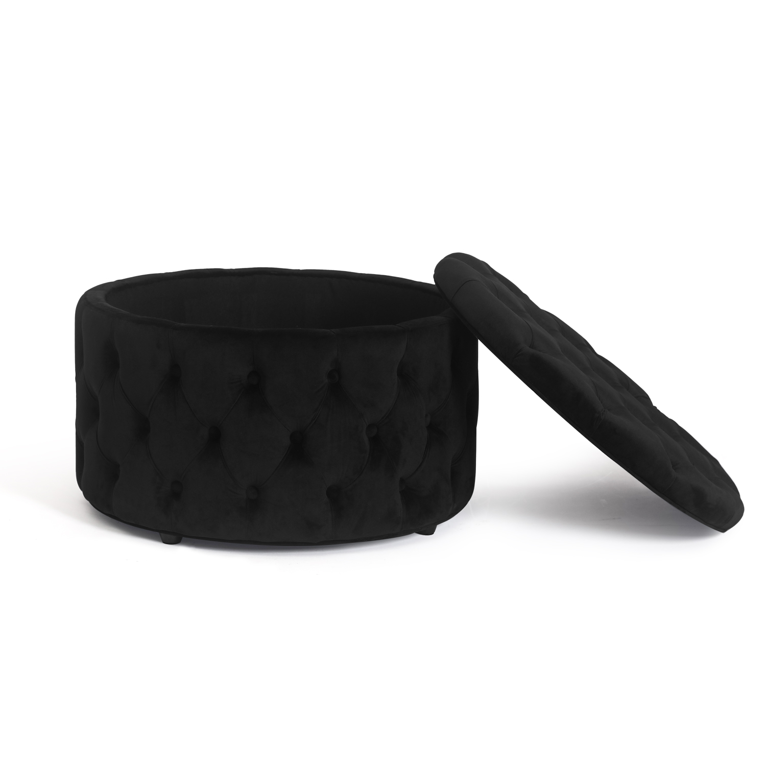 Homebeez Round Fabric Ottoman Footrest Stool,Step Stool,Sofa Footrest ...