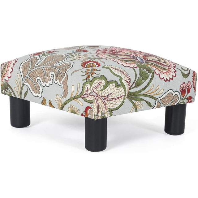 Homebeez Small Wooden Ottoman Footstool with Padded Seat, Shoe Change ...