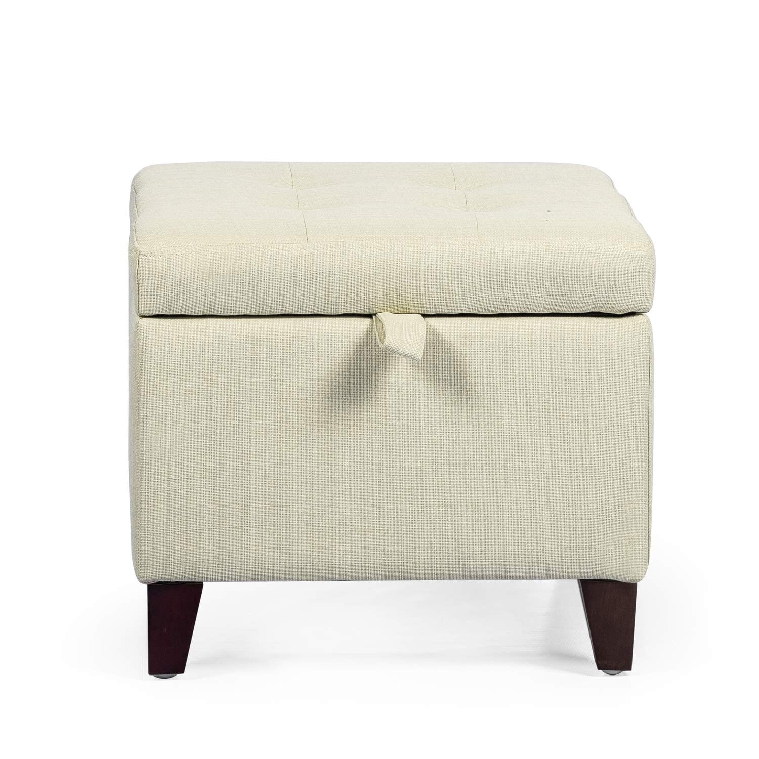 Homebeez Square Fabric Storage Ottoman Foot Rest Stool Coffee Table Toy ...