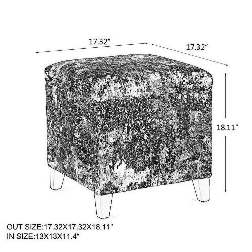 Homebeez Storage Ottoman Foot Rest Stool Cube Ottoman with Hinged Lid ...