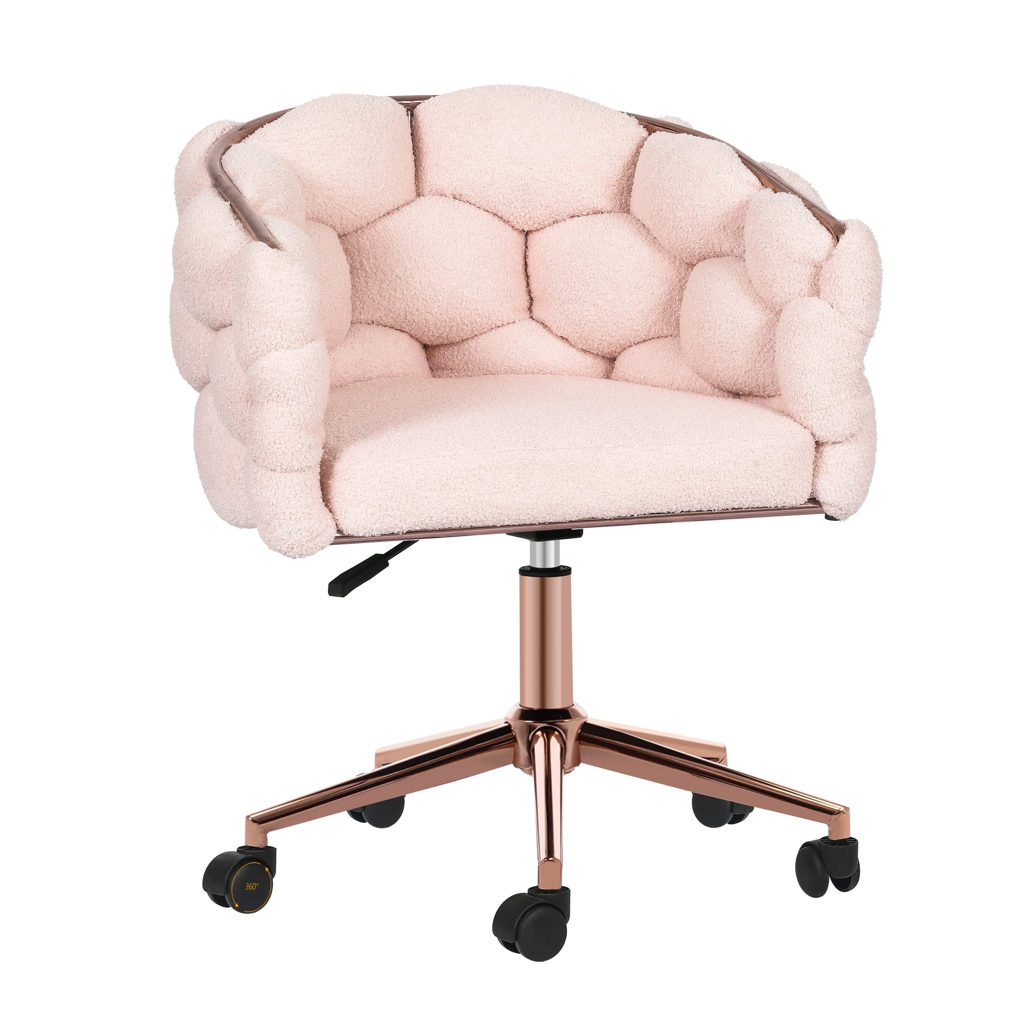 Homebeez Upholstered Home Office 360 Degree Swivel Rolling Desk Chair ...