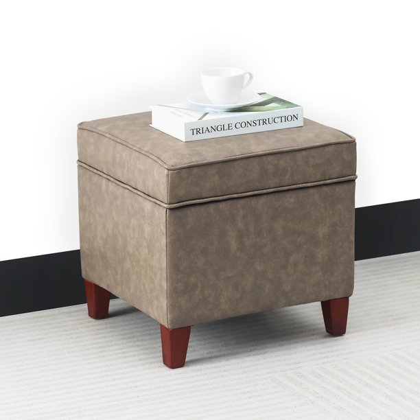 Homebeez Upholstered Tufted Storage Ottoman Footstool,Storage Cube Seat ...