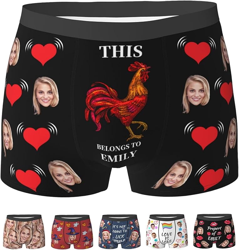 Custom Boxers for Men Boyfriend Father Husband, Personalized Funny ...