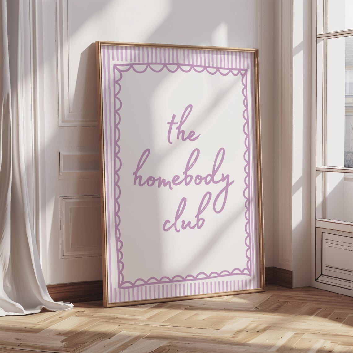 The Homebody Club, Cozy Wall Art Print, Pastel Quote Print, Minimalist ...