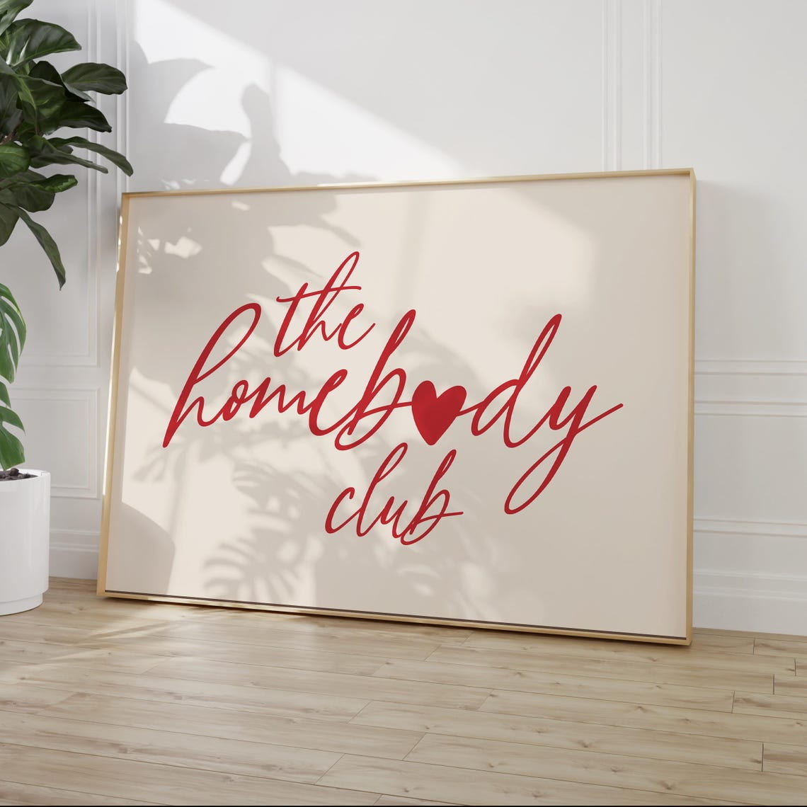 The Homebody Club Print Minimalist Red Heart Typography Poster, Girly ...
