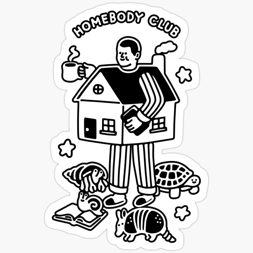 Homebody Club Sticker Phone Decal Water Bottle Stickers Car Decals ...