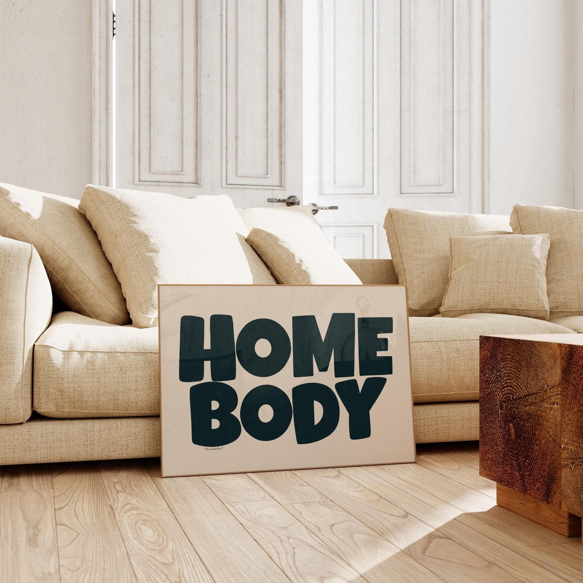 Homebody Poster Trendy Wall Art Neutral Retro Aesthetic Funky Black ...
