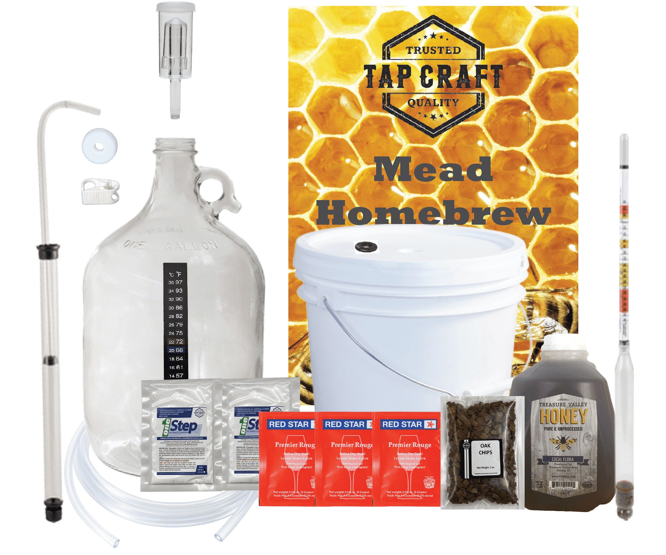 Homebrewstuff 1 Gallon Deluxe Table Top Nano-Meadery Mead Kit, Wine ...