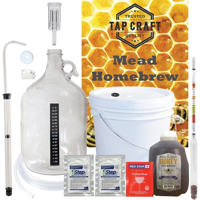 Homebrewstuff 1 Gallon Premium Table Top Nano-Meadery Mead Kit, Wine ...