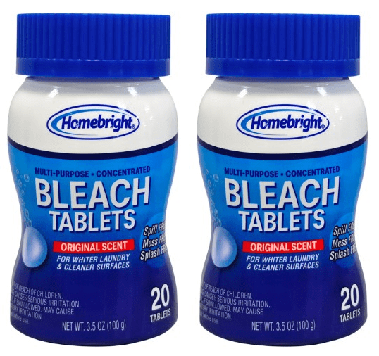 Homebright Multi-Purpose Concentrated Bleach Tablets, 20-ct. - 2 Pack ...