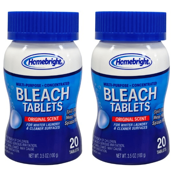 Homebright Multi-Purpose Concentrated Bleach Tablets, 20-ct. - 2 Pack ...