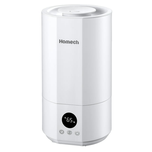 Homech 4L Humidifier, Top Fill, Quiet Ultrasonic, 12H Timer, 3 Mist ...