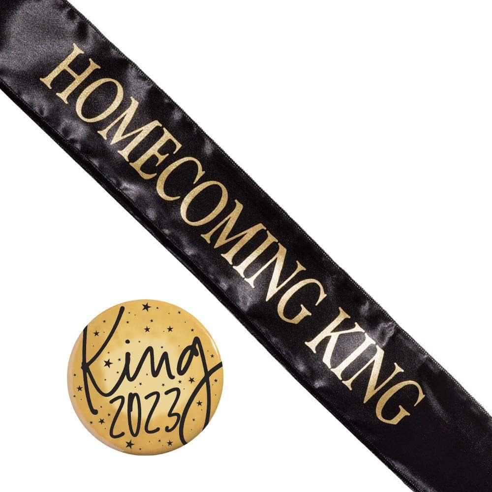 Homecoming 2024 King Sash And Button Set - Black Sash With Gold ...