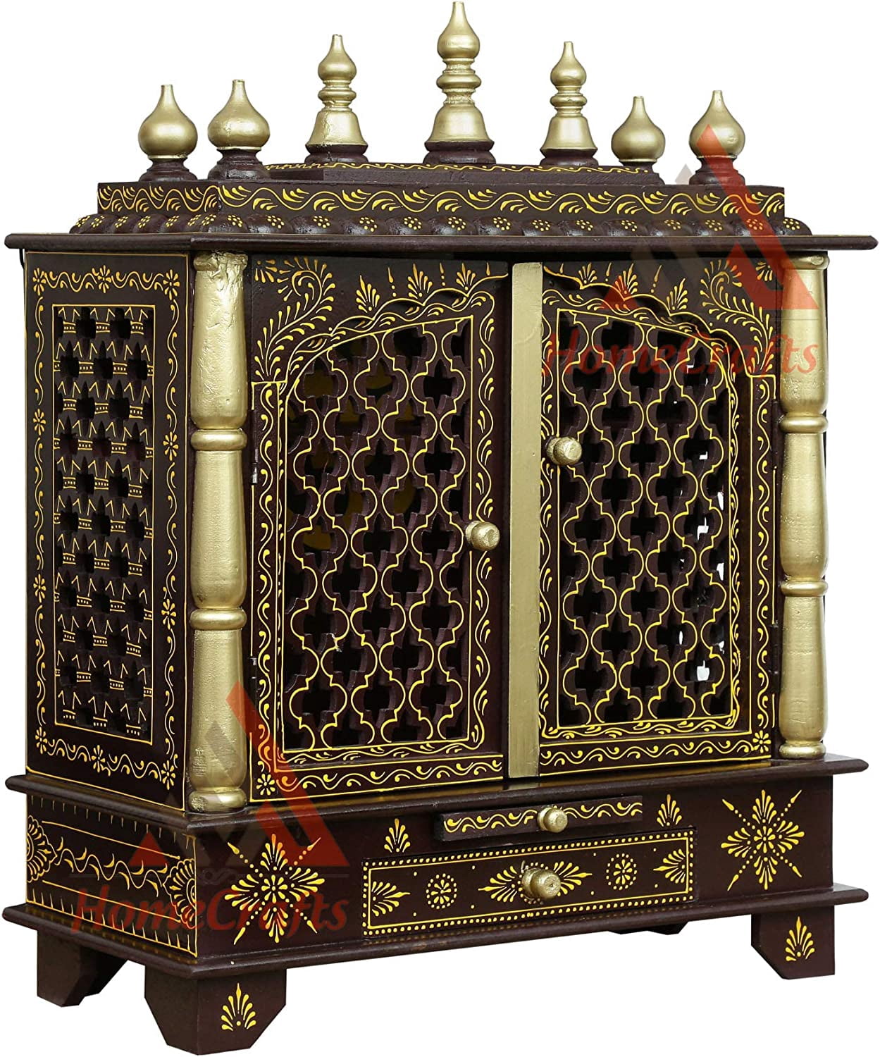 Homecrafts Handpainted Wooden Home Temple/ Home mandir/ god stand for ...