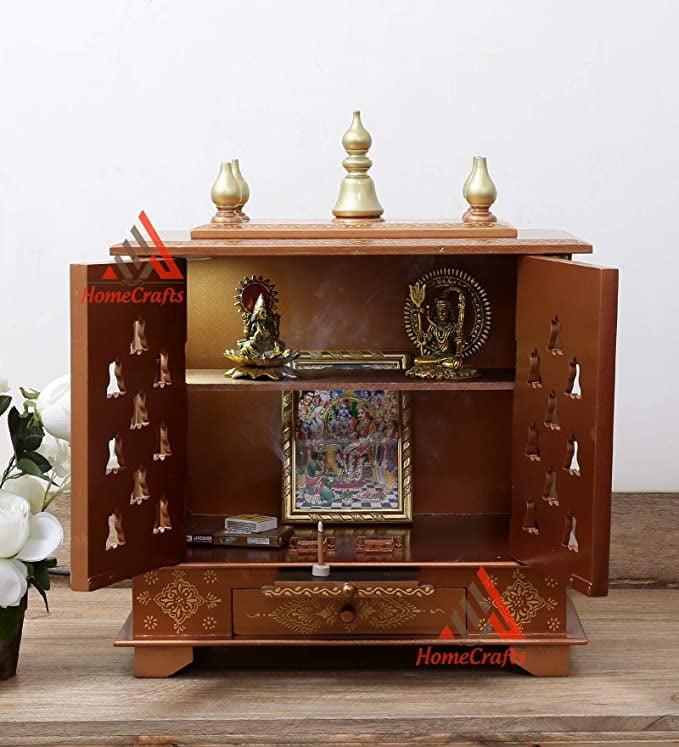 Homecrafts Handpainted Wooden Home Temple/ Home mandir/ god stand for ...