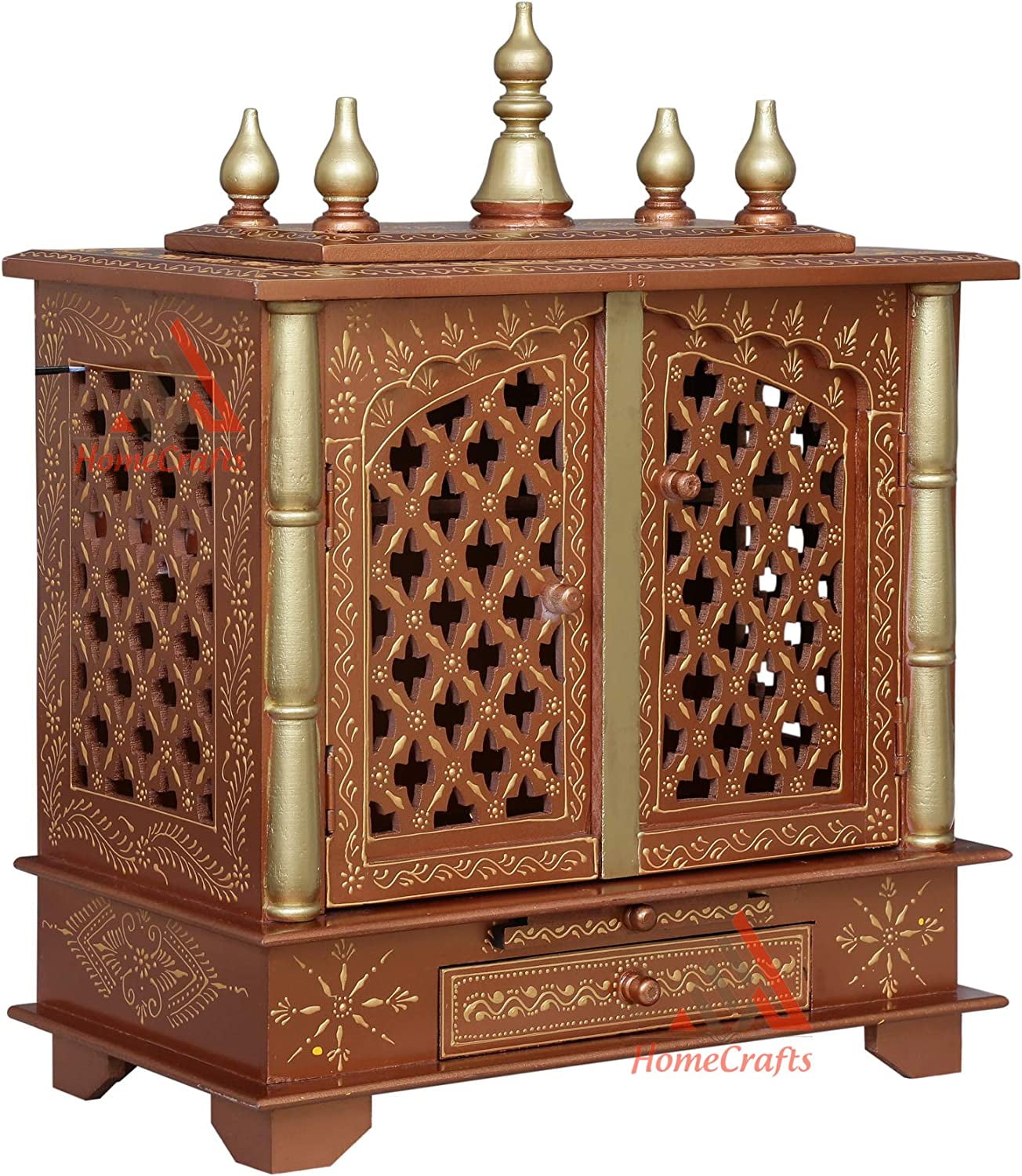 Homecrafts Handpainted Wooden Home Temple/ Home mandir/ god stand for ...